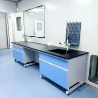China H Frame Laboratory Island Bench Commercial Modular Lab Workbench With Steel Wood Cabinets Reagent Rack for sale