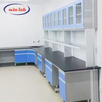 China Heavy Duty Lab Work Bench C Frame Laboratory Wall Bench Anti Corrosive With Storage Cabinet for sale