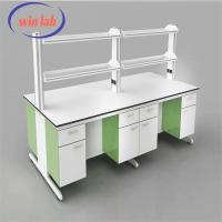 China Heavy Duty Lab Work Bench C Frame Laboratory Wall Bench Anti Corrosive With Storage Cabinet for sale
