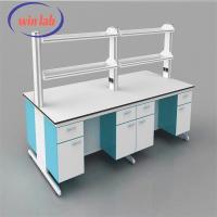 China Heavy Duty Lab Work Bench C Frame Laboratory Wall Bench Anti Corrosive With Storage Cabinet for sale