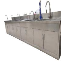 China Custom Stainless Steel Workbench Chemical Resistant Stainless Work Table With Reagent Storage Cabinet for sale