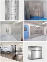 China Custom Stainless Steel Workbench Chemical Resistant Stainless Work Table With Reagent Storage Cabinet for sale