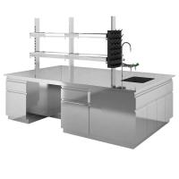 China Sterile Cleanroom Stainless Steel Bench 304 / 316 Stainless Steel Work Table for sale