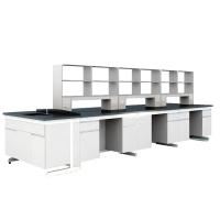 China Steel Wood Lab Work Bench Customized Phenolic Resin Workbench Science Furniture for sale