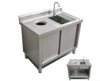 China Corrosion Proof Stainless Steel Lab Bench Commercial Stainless Prep Table With Sink And Waste Bin for sale