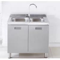 China Portable Stainless Steel Hand Wash Station Heavy Duty Work Bench With Sink And Cabinet for sale