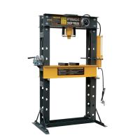 China 50 TONHYDRAULIC &AIR SHOP PRESS WTH GAUGE, 200mm Stroke + 690mm Bed for sale