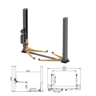 China YD07-006 4000kg Two-Post Lift: 1880mm Height, AC/DC, Self-Lock for Car/SUV/Truck Repair for sale