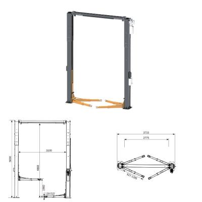 China 6800kg Two-Post Lift: 1960mm Height, 2-Stage Column+24V for Heavy Truck/Loader Repair for sale