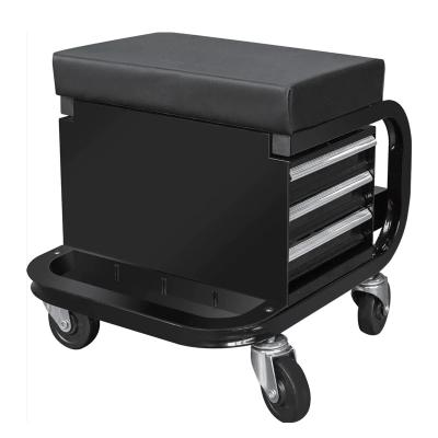 China Rolling Mechanic Seat: 300LBS Load, 3 Drawers, Tray+Bottle Holder for Vehicle/Equipment Repair for sale