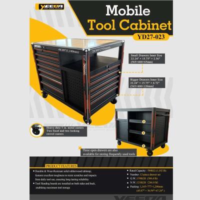 China Mobile Tool Cabinet– Garage/Workshop Use, 500KG Capacity, Heavy - Duty Casters & Rubberwood Top for sale