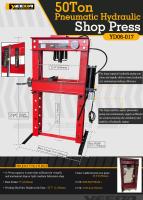 China 50 Ton Pneumatic Hydraulic Shop Press with Adjustable Working Bed Height for Garage Floor Press for sale