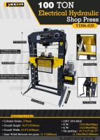 China 100 Ton Capacity Electrical Hydraulic Shop Press with 220V 1PH 60HZ Power and 270mm Cylinder Stroke for sale