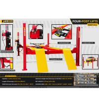 China Four-Post Vehicle Lift with 12000LB Capacity Hydraulic Power Unit and 198.42