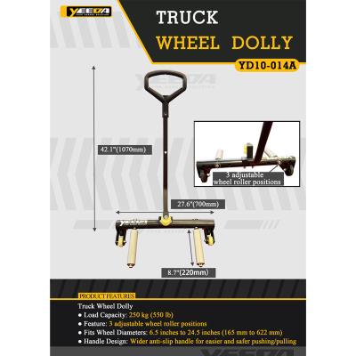 China 250KG Capacity Truck Wheel Dolly with Two Position Locking Arm and Wider Handle with Pattern for Secure Wheel Handling for sale