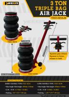 China 3 Ton Triple Bag Air Jack with Squeeze-Grip Release and Long/Short Handle Options for Pneumatic Lifting for sale