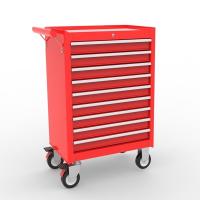 China Powder Coated Mobile Pulling Handle 9 Drawer Top Tool Chest for sale