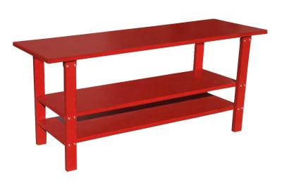 China Powder Coated Red Steel 2 Shelf Heavy Duty Workbench for sale