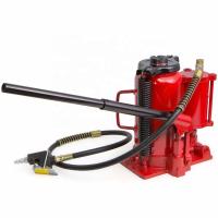 China Red 32 Ton Ram Saddle Air Operated Bottle Jack Steel Material for sale