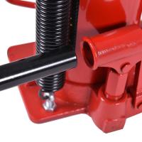 China Red 32 Ton Ram Saddle Air Operated Bottle Jack Steel Material for sale