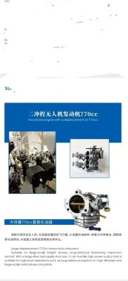 China Product Overview
This 770cc industrial-grade two-stroke UAV engine, paired with a dedicated large-displacement heavy-duty carburetor, is a purpose-built power solution for large-scale unmanned aerial for sale