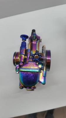 China 30mm Colorful Rainbow Electroplated PWK30 Carburetor Flat Slide Smooth Block PWK Flat Slide Carburetor for 125cc-250cc Dirt Bike ATV Go-Kart for sale