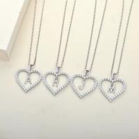 China YASVITTI 925 Sterling Silver Jewellery Heart-Shaped Necklace With A-Z Charms Letter for sale