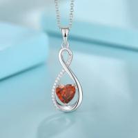 China YASVITTI Gemstone Infinity Pendant Necklaces Cubic Zirconia Birthstone Heart 925 Sterling Silver Necklaces for sale