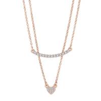 China YASVITTI Double Layer Necklace Jewelry Classic Rose Gold Plated 925 Sterling Silver Heart Pendant Necklace for sale