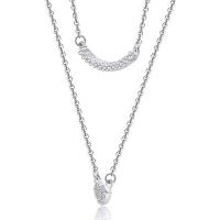 China YASVITTI Double Layer Necklace Jewelry Classic Rose Gold Plated 925 Sterling Silver Heart Pendant Necklace for sale