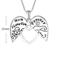 China YASVITTI 925 Sterling Silver Mom I Love You Forever Heart Locket Pendant Necklace for Women for sale