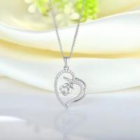 China YASVITTI Custom Women's Pendant Necklace Fine Jewelry Rhodium Plated Rose 925 Sterling Silver Heart Necklace for sale