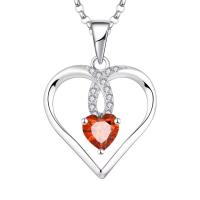 China YASVITTI Sparkling Heart 5A Zirconia Necklace Rhodium Plated 925 Sterling Silver Necklace Jewelry for sale