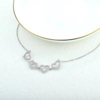 China YASVITTI Custom Romantic Magnetic Clover Necklaces OEM Charm 925 Sterling Silver Dainty Heart Four Leaf Clover Necklace for sale