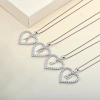 China YASVITTI Fine Jewelry Necklace 925 Sterling Silver Heart-Shaped Necklace With A-Z Charms Letter for sale