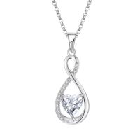 China YASVITTI Gemstone Infinity Pendant Necklaces Cubic Zirconia Birthstone Heart 925 Sterling Silver Necklaces for sale