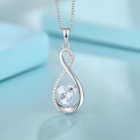 China YASVITTI Gemstone Infinity Pendant Necklaces Cubic Zirconia Birthstone Heart 925 Sterling Silver Necklaces for sale