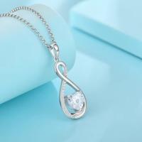 China YASVITTI Gemstone Infinity Pendant Necklaces Cubic Zirconia Birthstone Heart 925 Sterling Silver Necklaces for sale