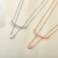 China YASVITTI High Quality Double Layer Necklace Jewelry Classic Rose Gold Plated 925 Sterling Silver Heart Pendant Necklace for sale