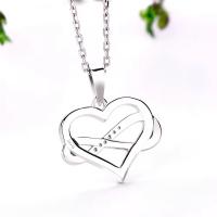 China YASVITTI ODM OEM 925 Sterling Silver Sparkling Heart Necklace 5A Zirconia Rhodium Plated Hollow Necklace Pendant Jewelry for sale