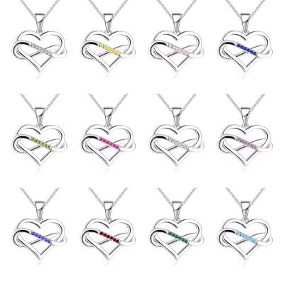 China YASVITTI ODM OEM 925 Sterling Silver Sparkling Heart Necklace 5A Zirconia Rhodium Plated Hollow Necklace Pendant Jewelry for sale