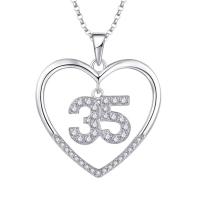 China YASVITTI Custom Fashion 925 Sterling Silver Heart Necklace Number 50 and 30 Pendant Necklace Wholesale for sale