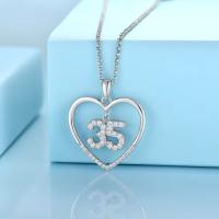 China YASVITTI Custom Fashion 925 Sterling Silver Heart Necklace Number 50 and 30 Pendant Necklace Wholesale for sale