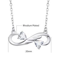 China YASVITTI 925 Sterling Silver Infinity Heart Necklace Heart Cubic Zircon Luxury Women Necklace Jewelry for sale