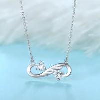 China YASVITTI 925 Sterling Silver Infinity Heart Necklace Heart Cubic Zircon Luxury Women Necklace Jewelry for sale
