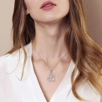 China YASVITTI OEM Women's Gift Heart to Heart Necklace Cubic Zirconia Rhodium Plated Sweet 925 Sterling Silver Double Heart for sale