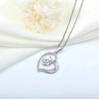 China YASVITTI Wholesale Custom Women's Pendant Necklace Fine Jewelry Rhodium Plated Rose 925 Sterling Silver Heart Necklaces for sale