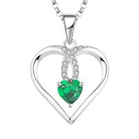China YASVITTI High Quality Sparkling Heart 5A Zirconia Necklace Rhodium Plated 925 Sterling Silver Necklace Jewelry for sale