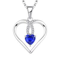 China YASVITTI High Quality Sparkling Heart 5A Zirconia Necklace Rhodium Plated 925 Sterling Silver Necklace Jewelry for sale