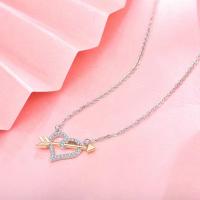 China YASVITTI OEM ODM High Quality 925 Sterling Silver Cupid Necklace Rose Gold Plated Heart Arrows Necklace For Lover Gift for sale